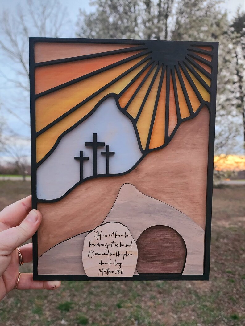 Digital File He is Risen Resurrection Laser File SVG - Etsy