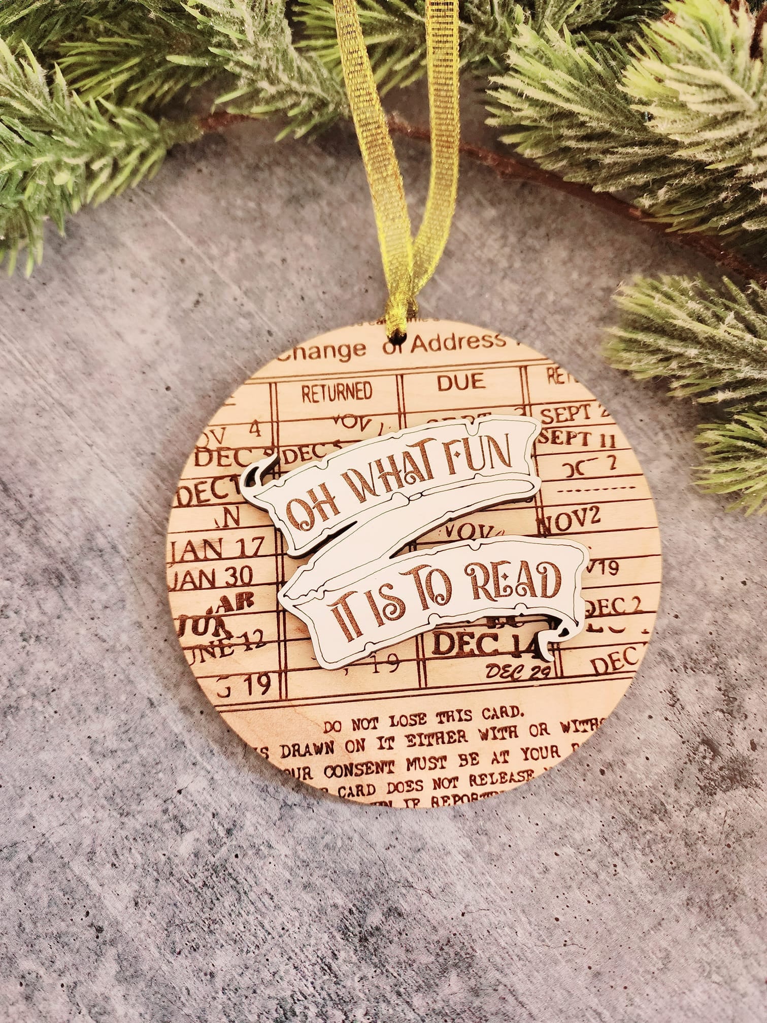 Digital File Only Library Due Date Card Ornament Library - Etsy
