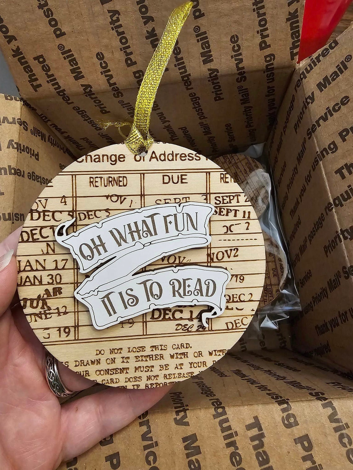 Digital File Only Library Due Date Card Ornament Library - Etsy