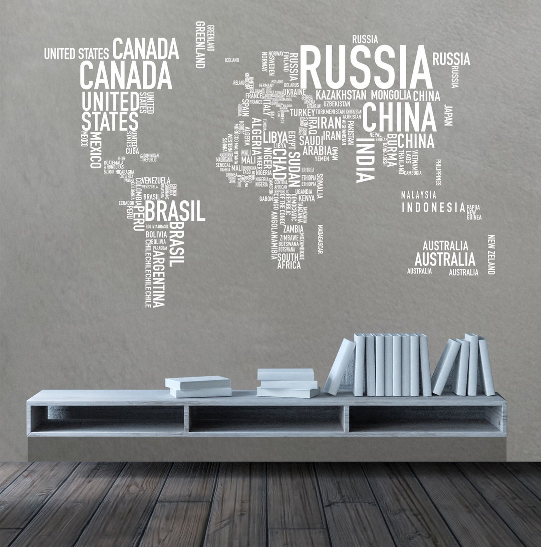 MAPWORLD SCRITTE STICKER Wall Sticker - Etsy