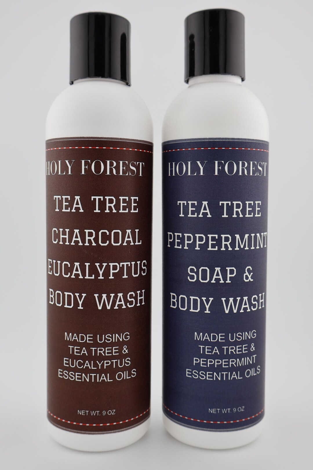 2 Pack Tea Tree Peppermint & Tea Tree Charcoal Eucalyptus Body Wash - Etsy