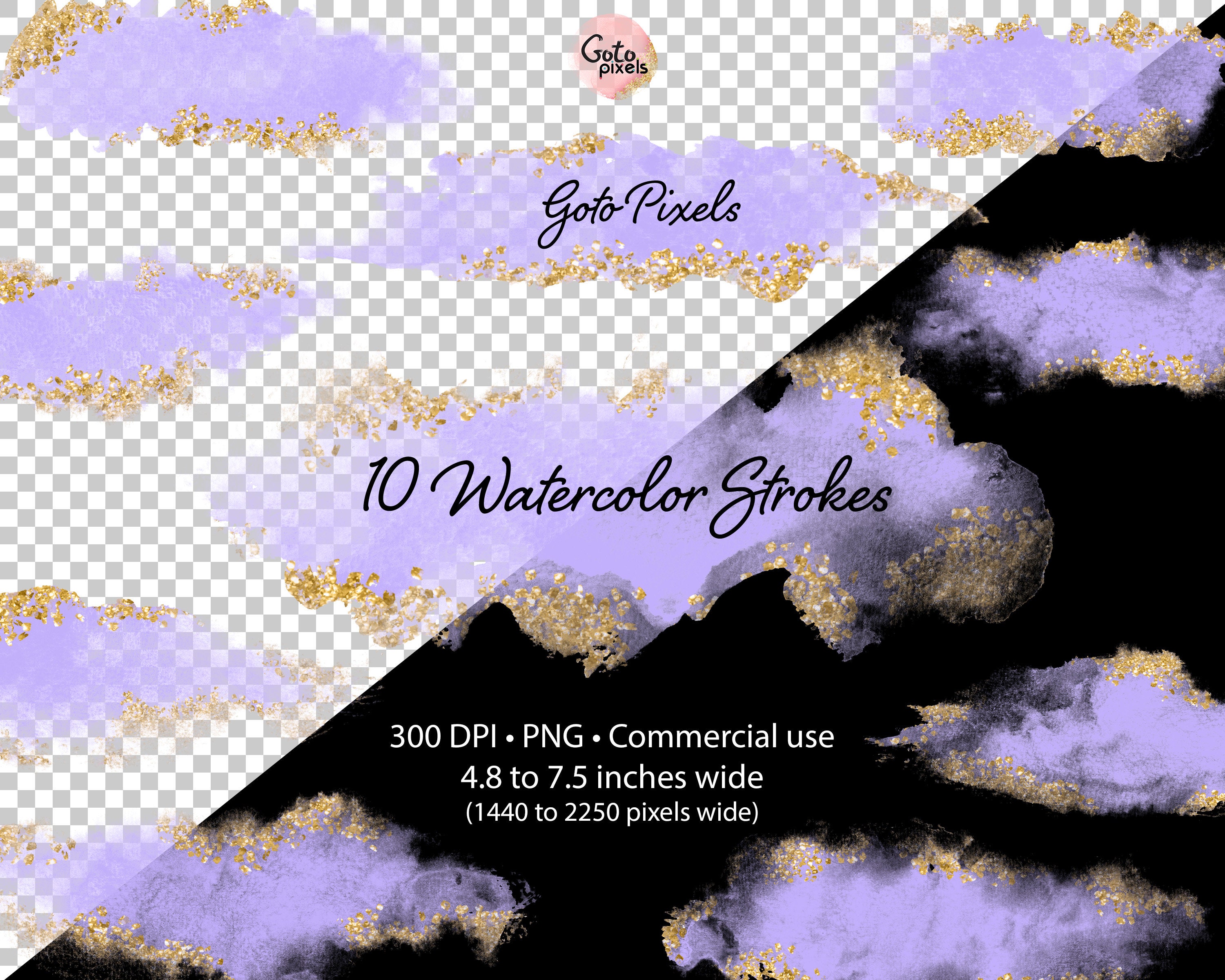 Purple Watercolor Brush Strokespurple Watercolor - Etsy