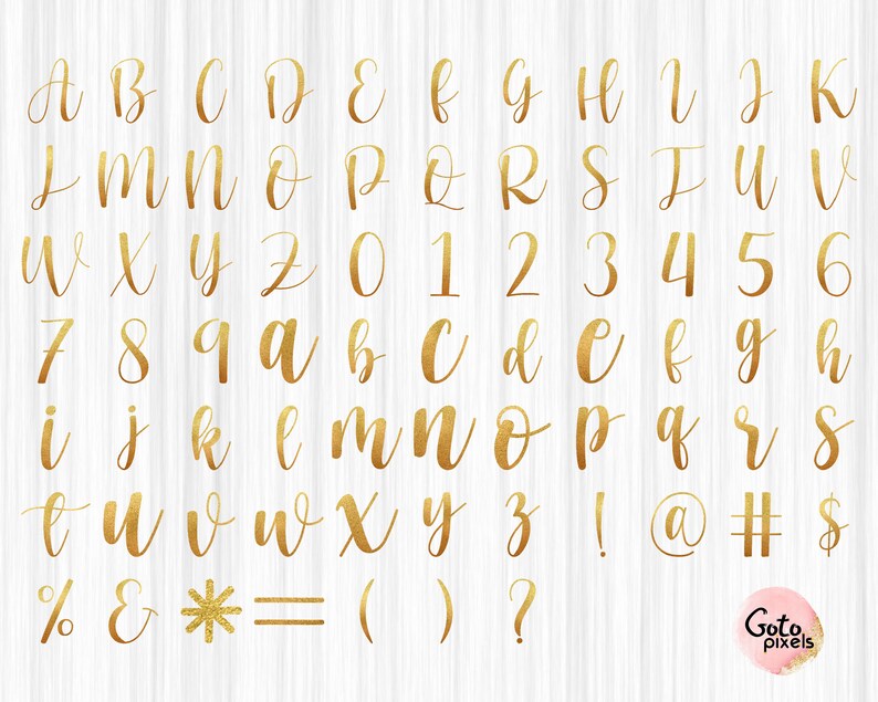 Gold Alphabet Clipart Gold Font Clipart Gold Foil Alphabet | Etsy