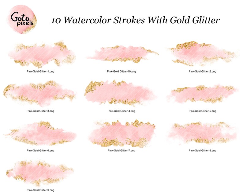 Pink Watercolor Brush Strokes Pink Watercolor Clipart Splash - Etsy