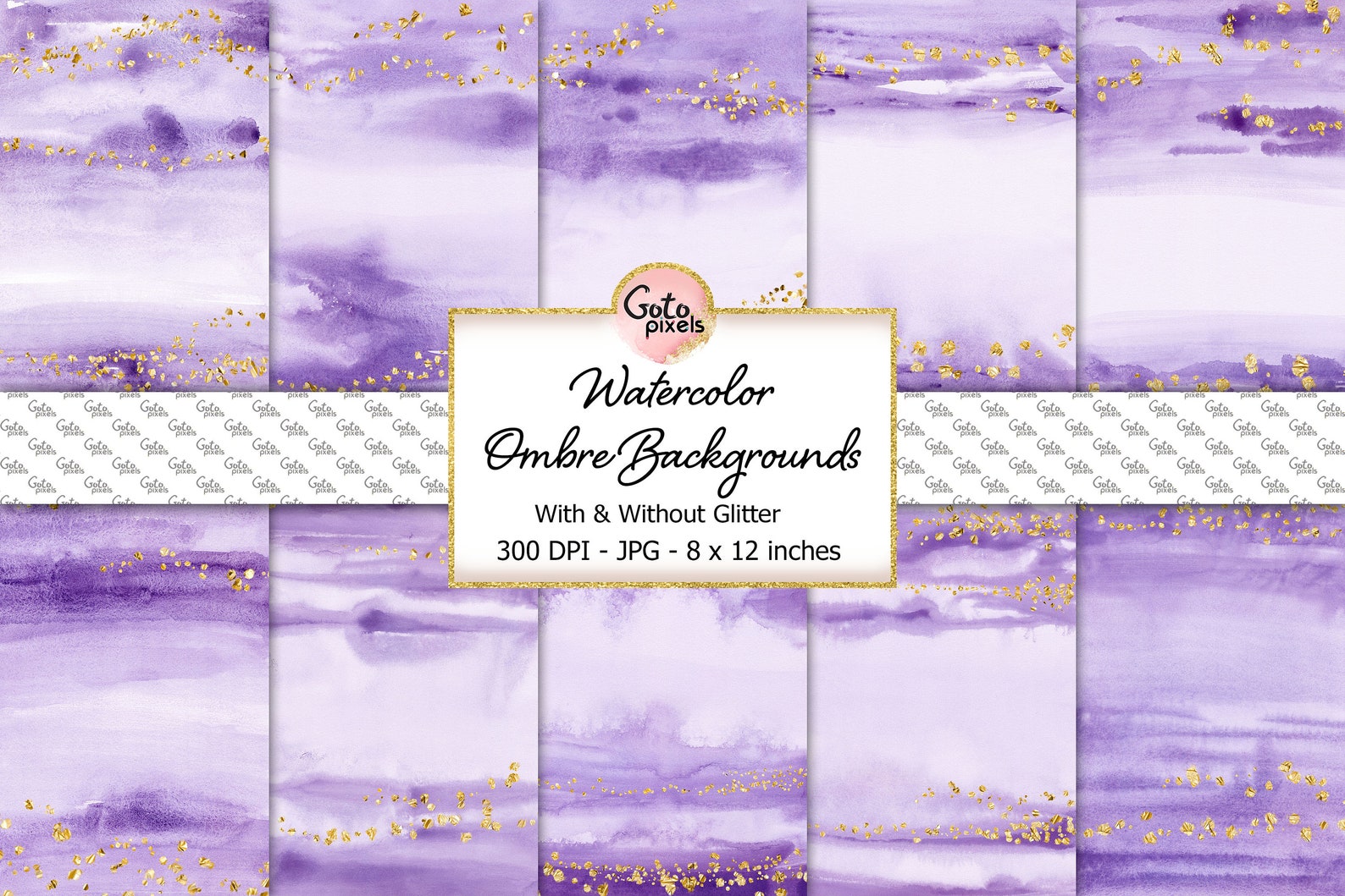 Purple Watercolor Ombre Digital Paper Digital Paper - Etsy