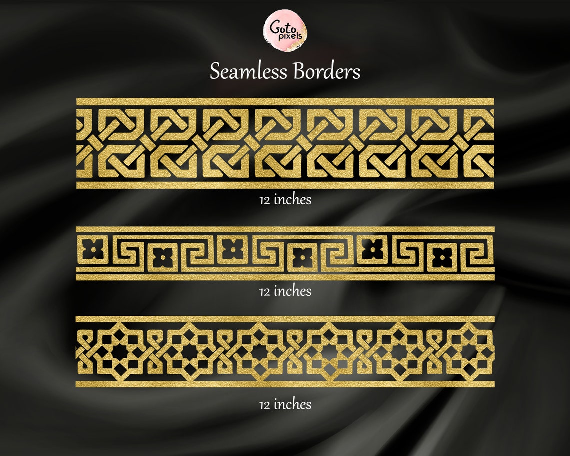 23 Gold Greek Borders Clipart Seamless Border Segmentsgold - Etsy