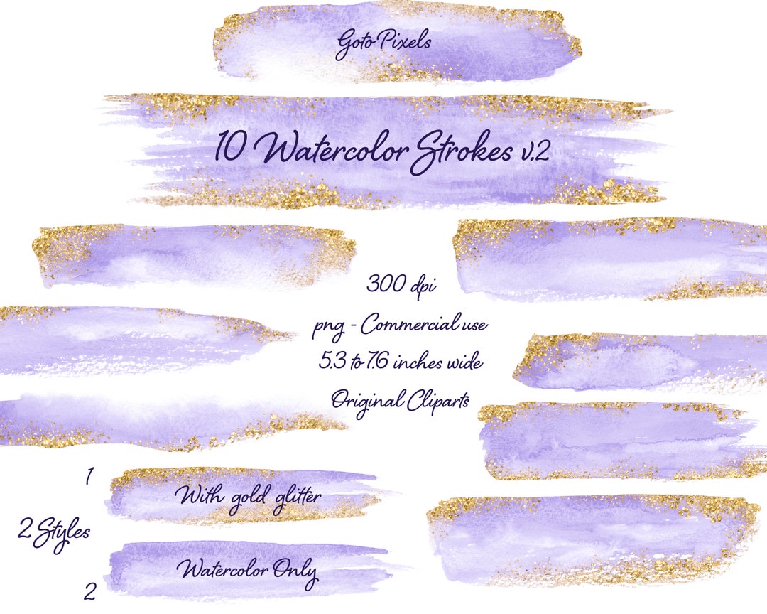 Purple Watercolor Brush Strokes, Purple Watercolor Clipart, Splash ...
