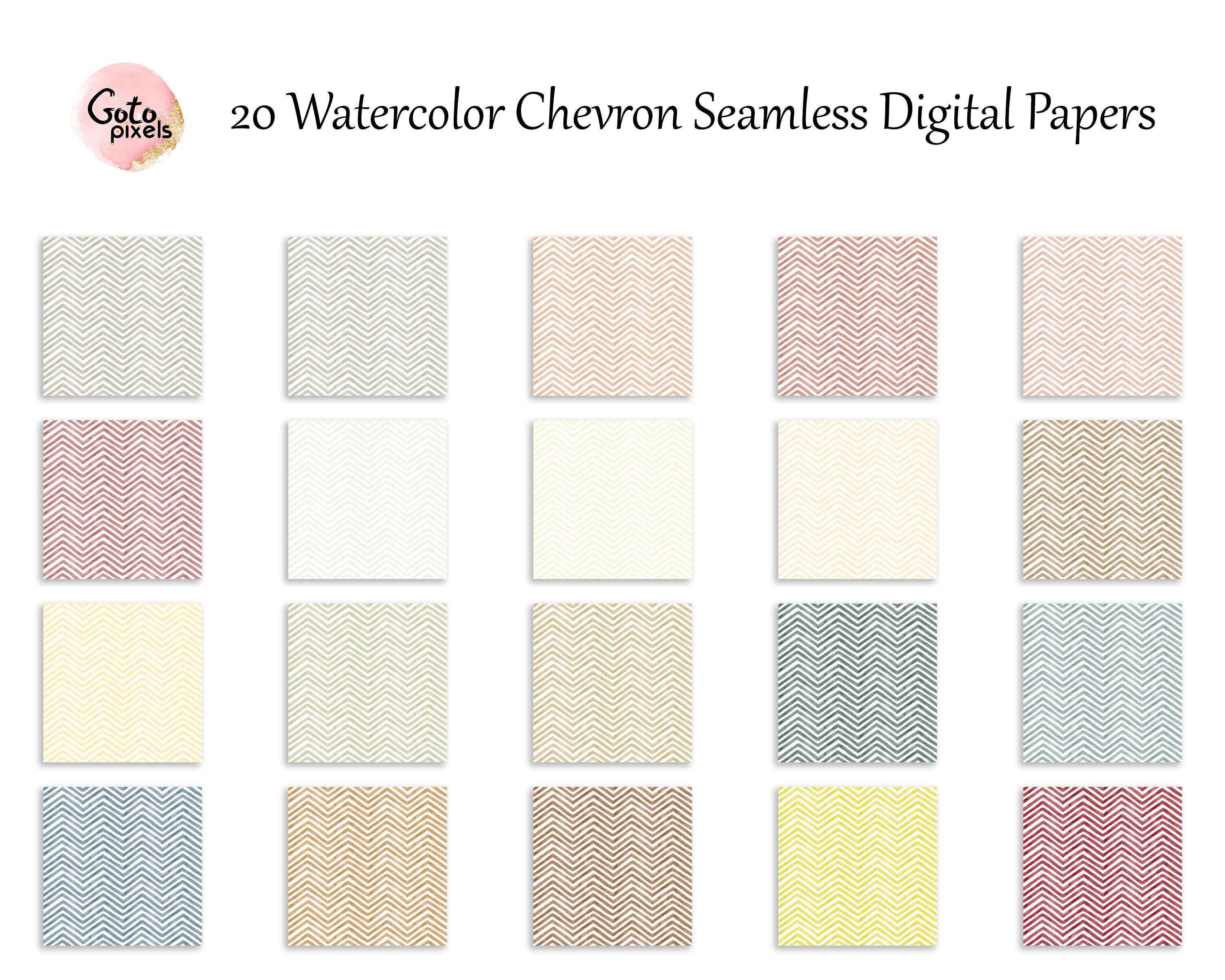 Earth Tone Watercolor Chevrons Digital Paper Download - Etsy