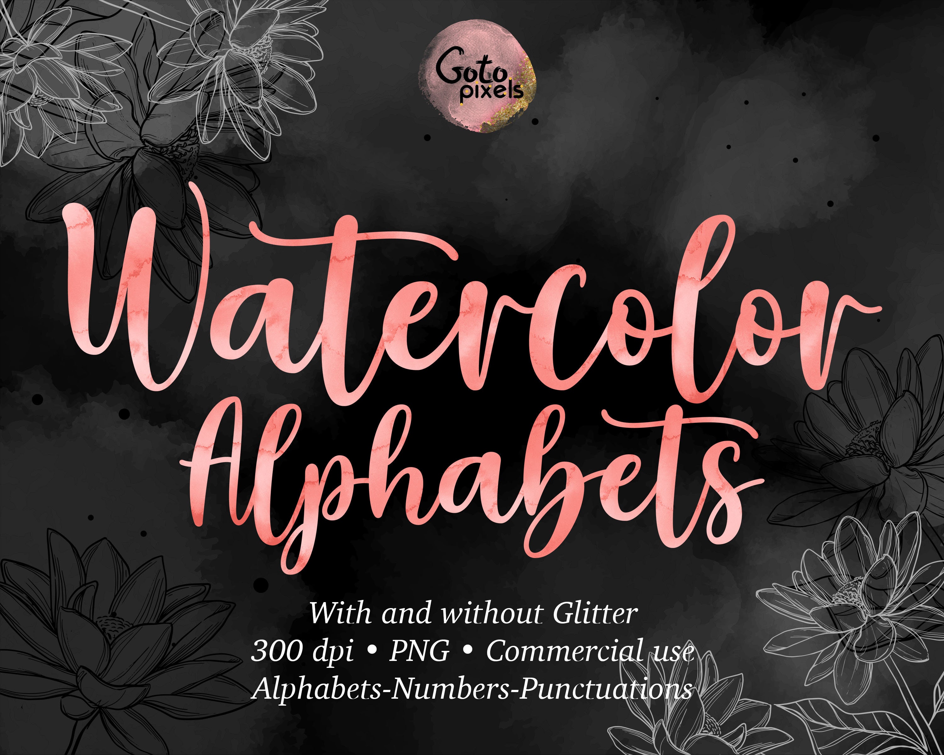Pink Watercolor Alphabet Clipart Watercolor Letters Clipart - Etsy