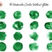 Emerald Green Watercolor Circles With Gold Glitter, Watercolor Circles ...
