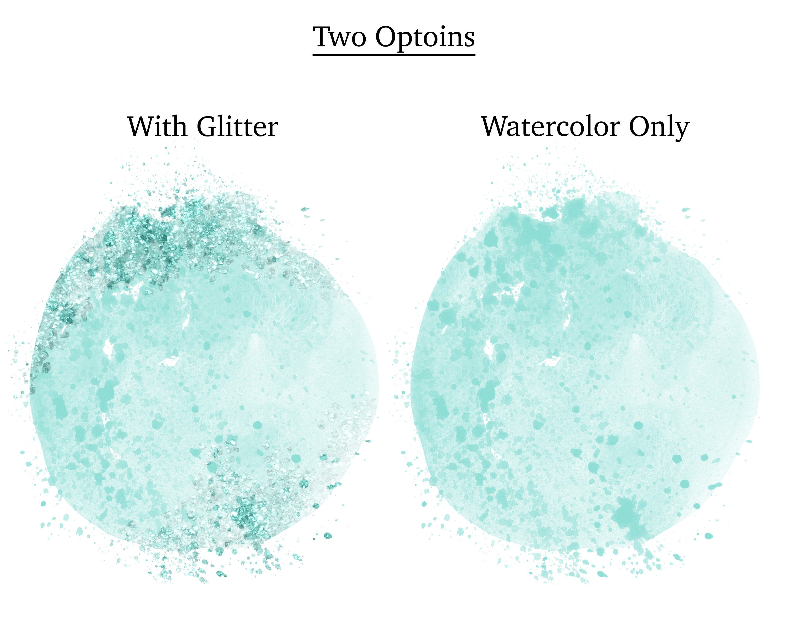 Aqua Watercolor Glitter Clipart Splashes and Splotches Clip - Etsy