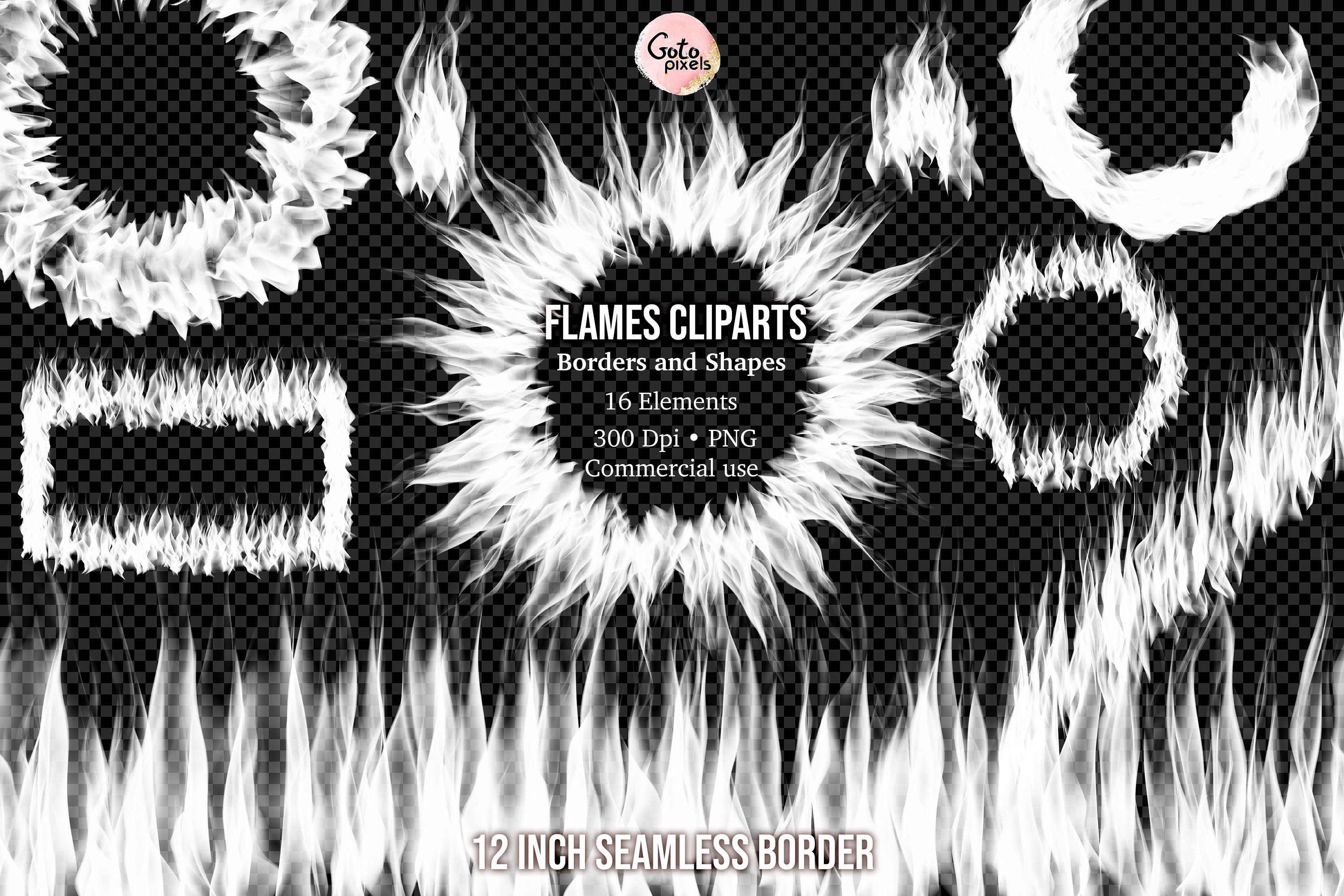 Black And White Fire Clipart Borders