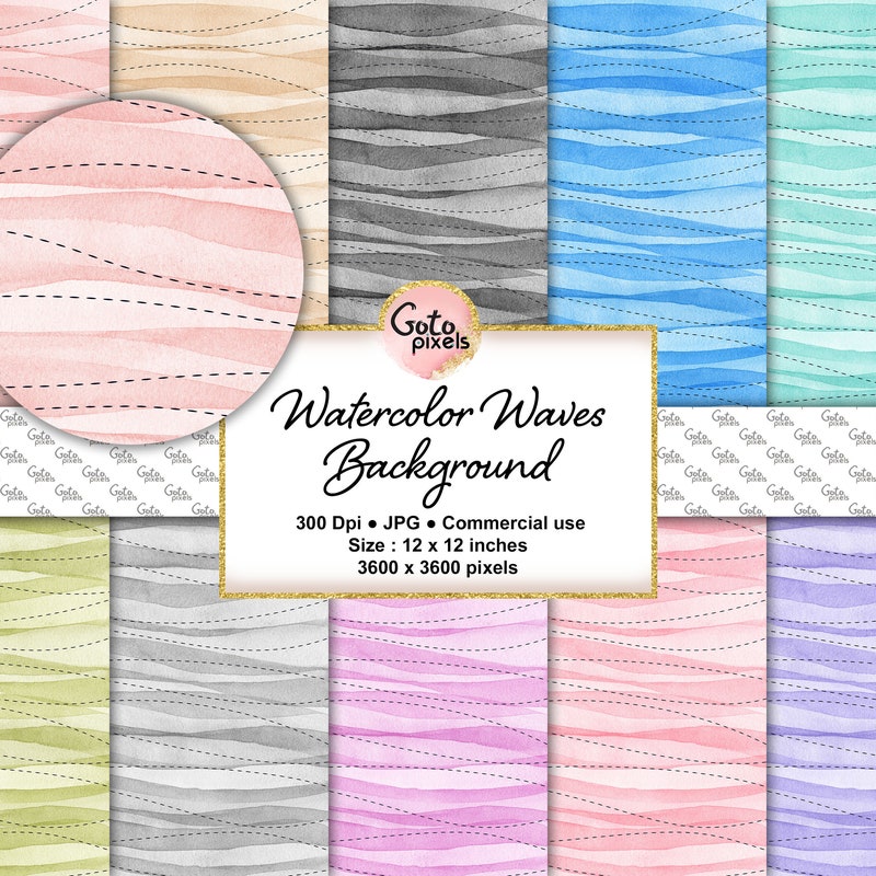 Waves Watercolor - Etsy