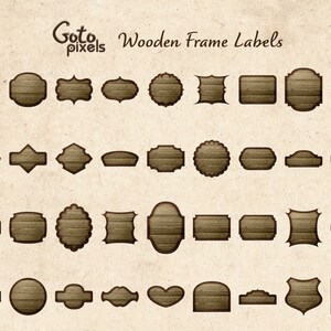 Wood Labels Clipart, Rustic Frame Clipart, Digital Wood Tags, Wooden ...