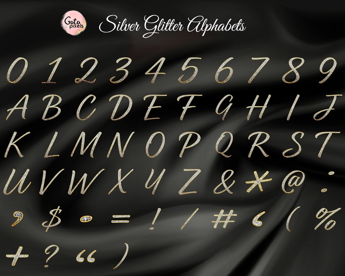 Glam Glitter Alphabet Digital Clipart PNG File Format. Letters - Etsy