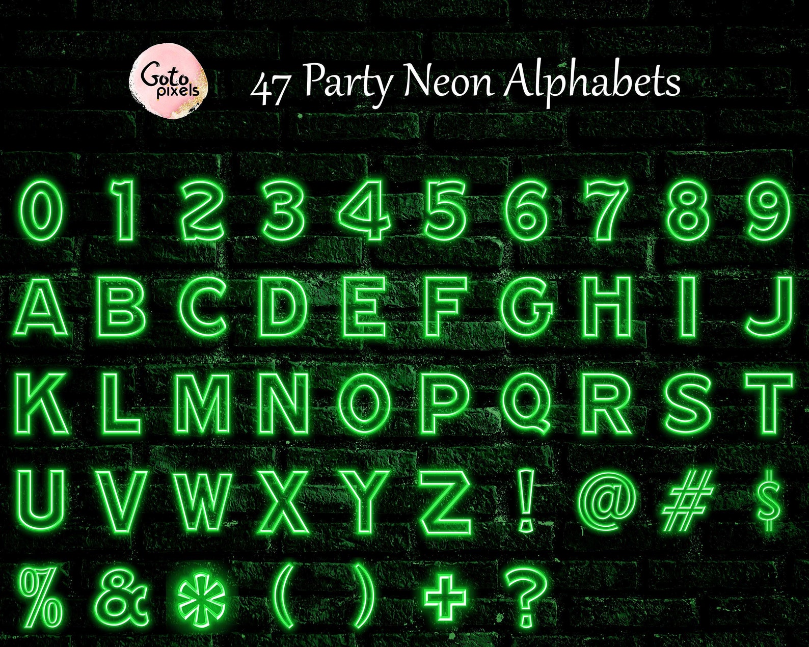 Green Neon Alphabet Clipart Neon Letters Clipart Digital - Etsy