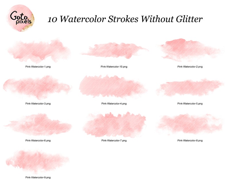 Pink Watercolor Brush Strokes Pink Watercolor Clipart Splash - Etsy