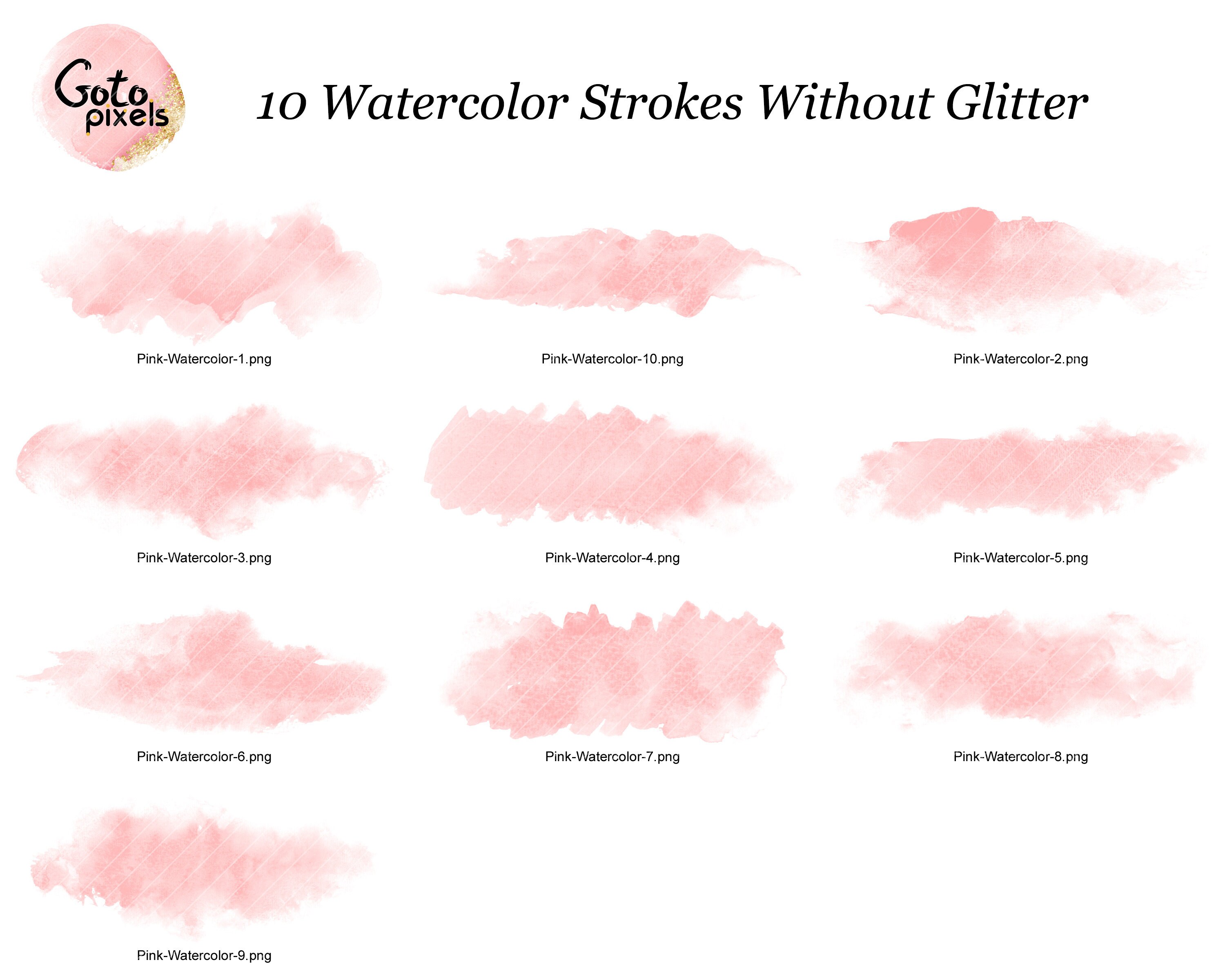 Pink Watercolor Brush Strokes Pink Watercolor Clipart Splash - Etsy