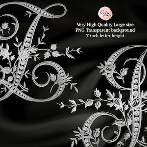 Gold Monogram Alphabet With White Diamond PNG Clipart, Silver Monogram ...