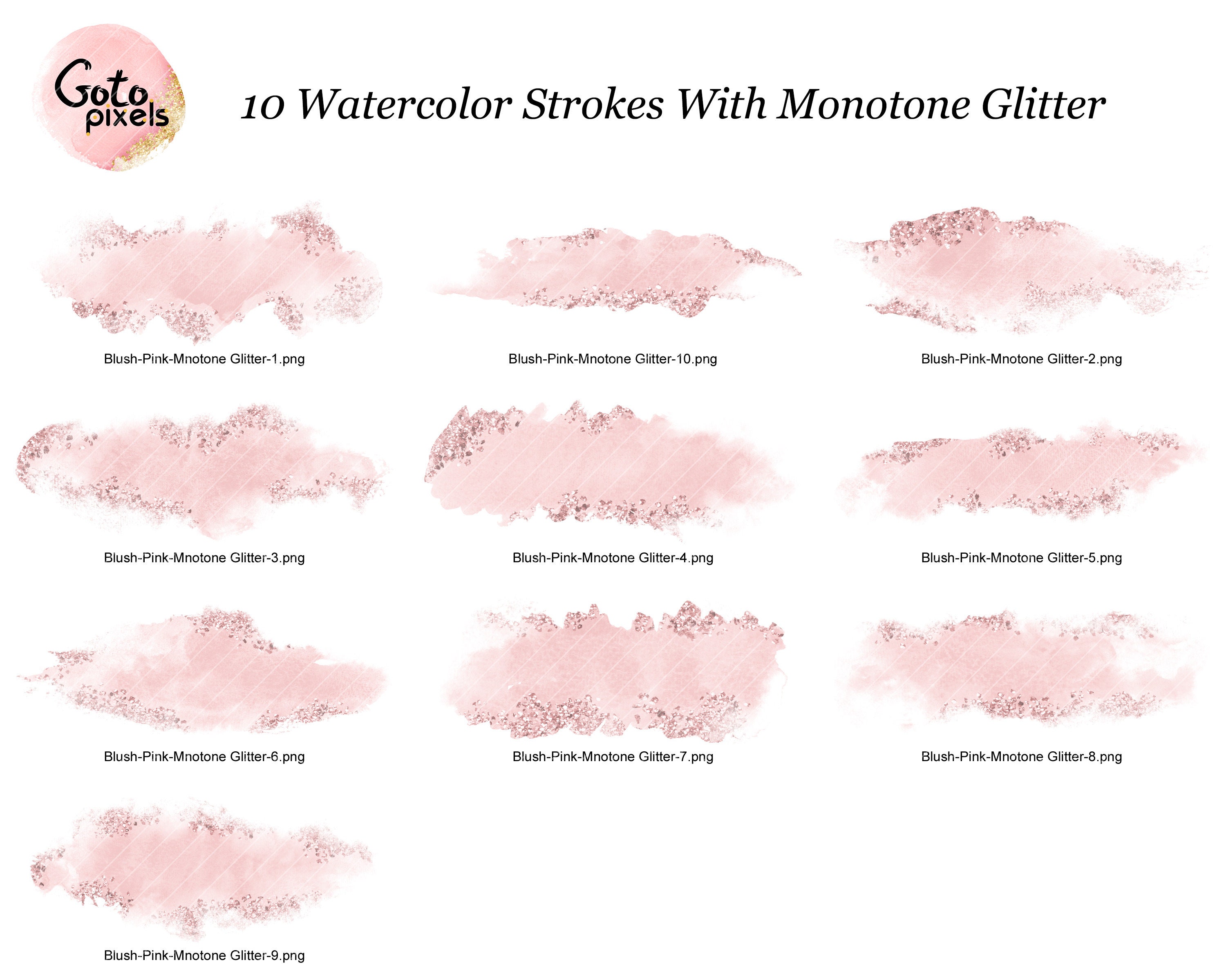 Pink Watercolor Brush Strokes Pink Watercolor Clipart Splash | Etsy