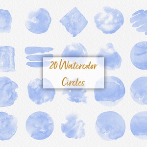Gold Circles With Blue Watercolor, Watercolor Circles for Logo, Gold ...