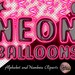 Pink Neon Foil Balloon Alphabet Clip Art-digital Instant Download ...