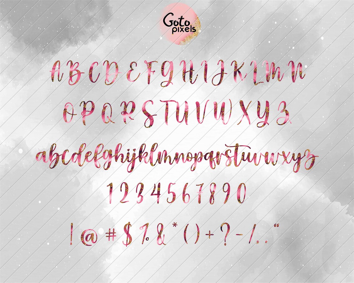 Pink Watercolor Alphabet Clipart Watercolor Letters Clipart - Etsy