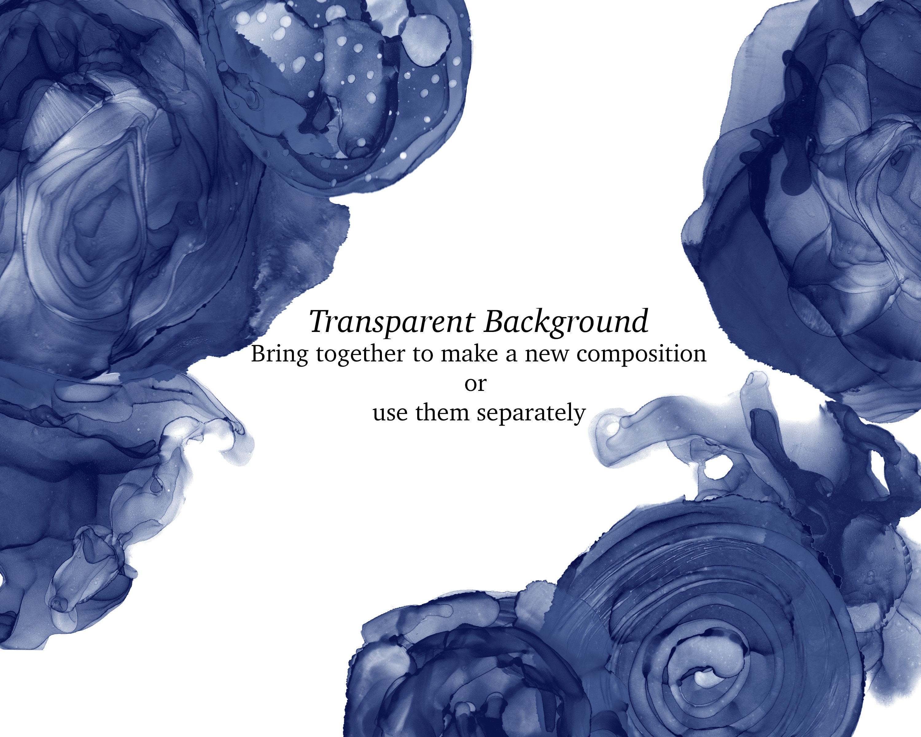 Indigo Watercolor Logo Background: Alcohol Ink Clipart (digital ...