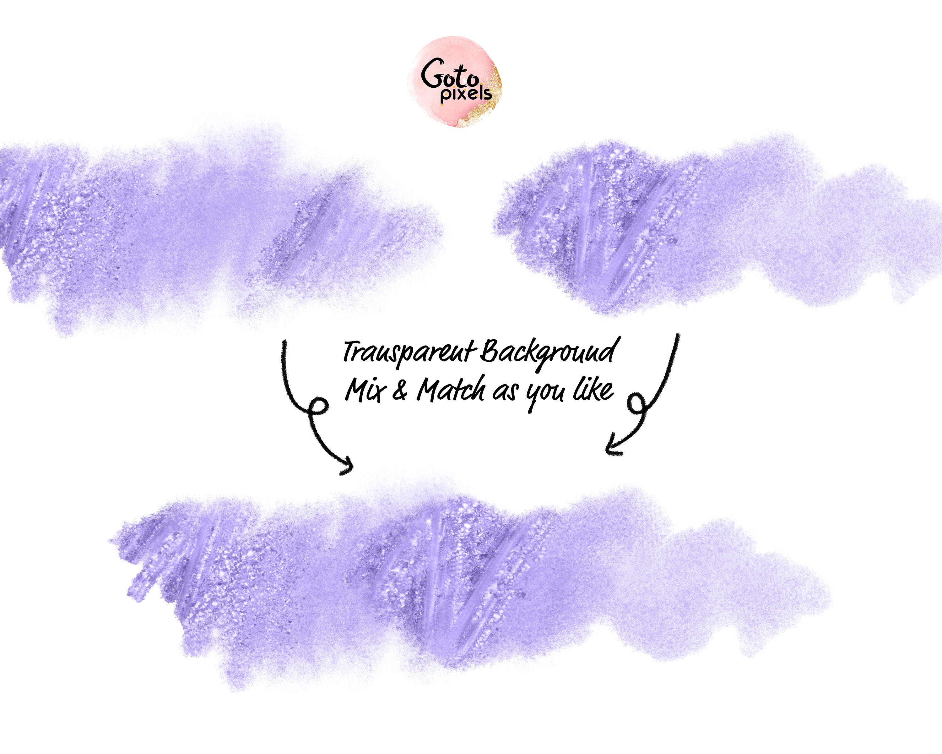 Purple Watercolor Glitter Clipart: Splashes & Splotches (digital PNG ...
