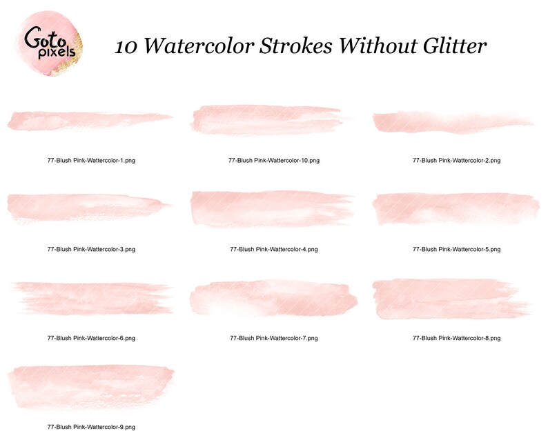 Pink Watercolor Brush Strokes Pink Watercolor Clipart Splash - Etsy