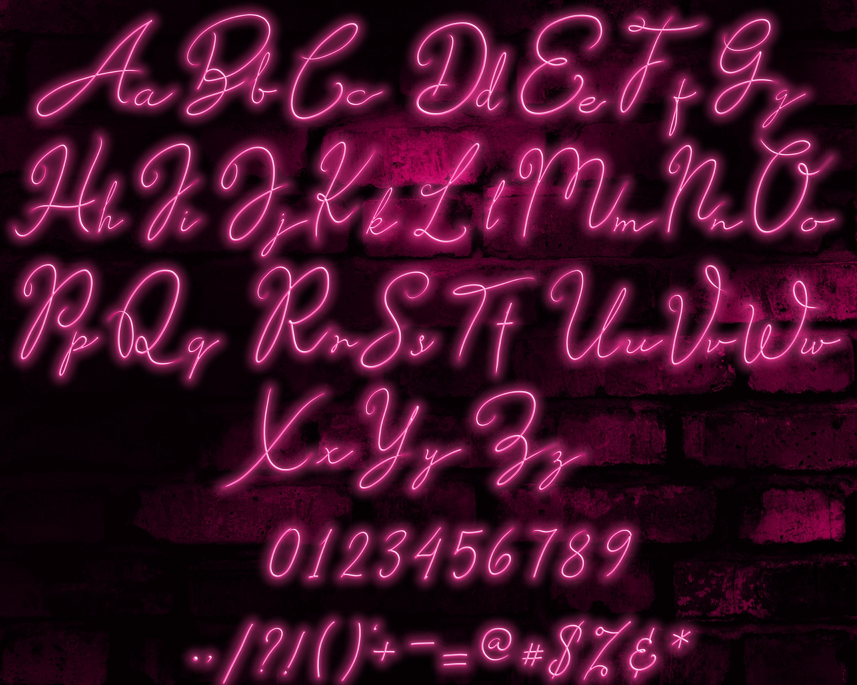 Imágenes prediseñadas de letras de neón clipart del alfabeto | Etsy España