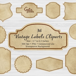 Vintage Label Clipart: Blank Frames, Tags (digital Download) - Etsy