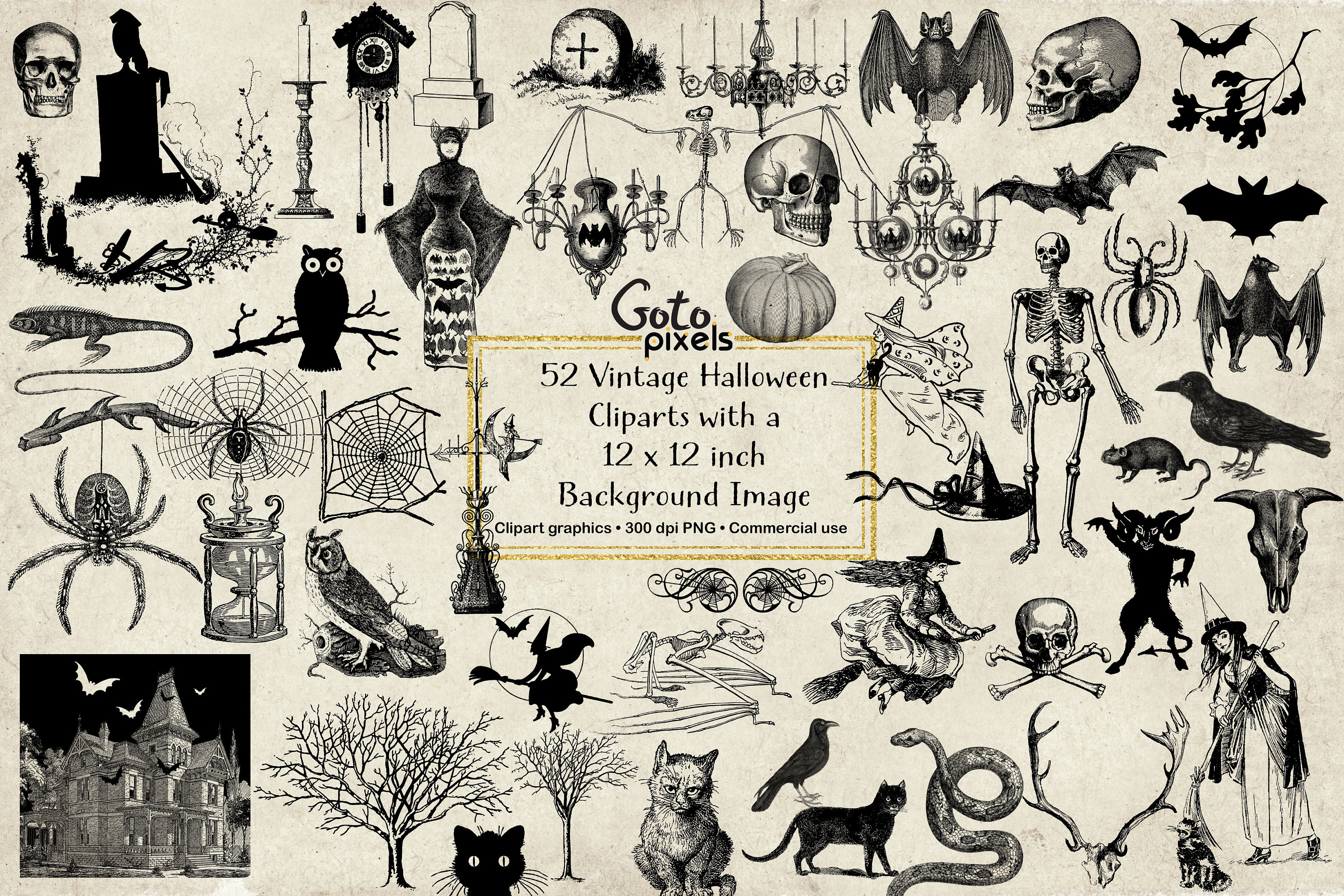 Vintage Halloween Clipart Antique Halloween Clip Art - Etsy Canada