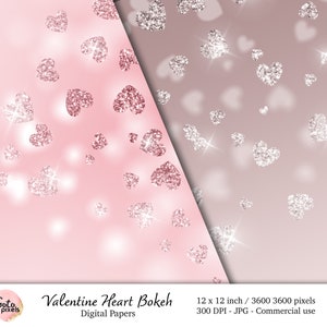 Heart Bokeh Digital Papers: Valentine Backgrounds (digital Download) - Etsy