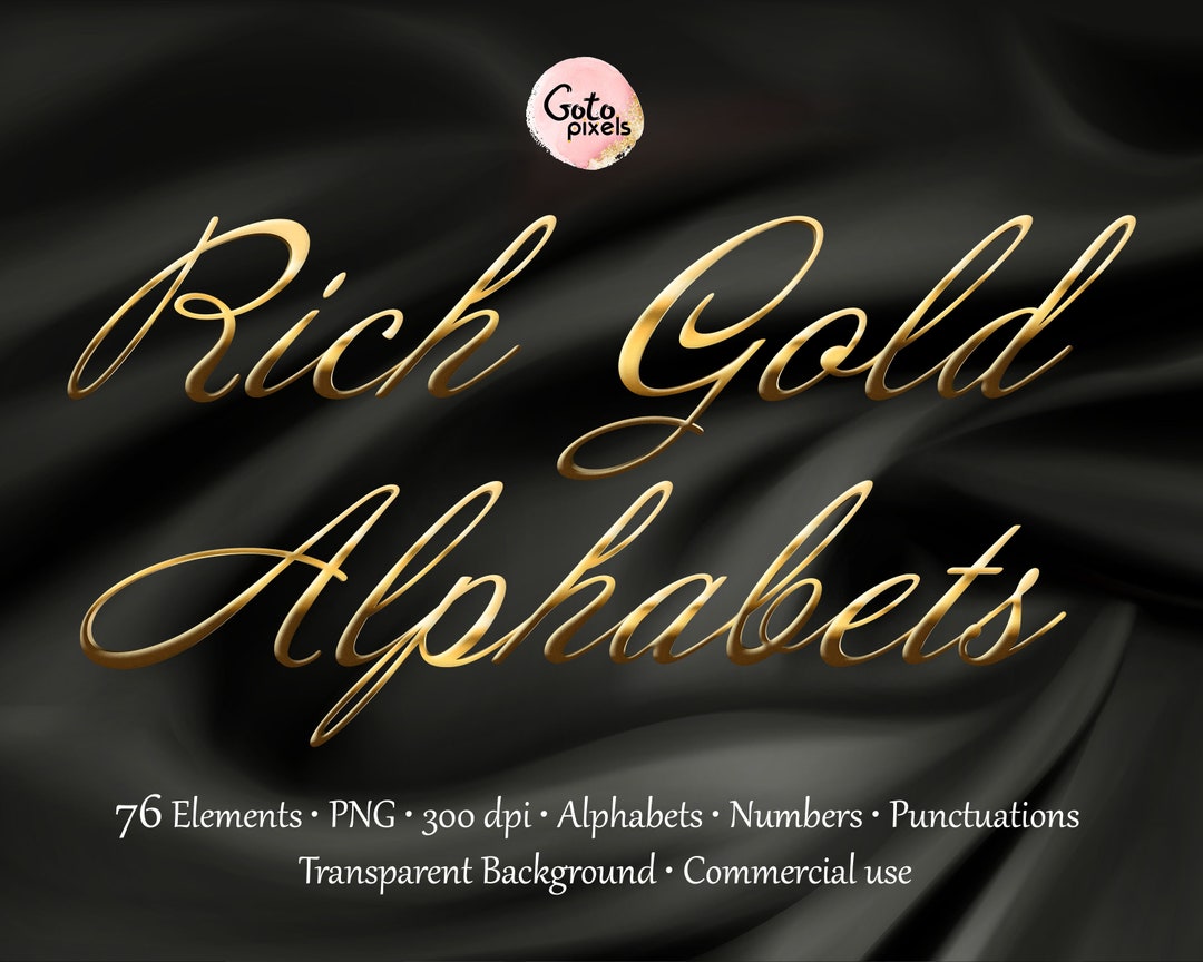 Gold Alphabet Clipart, Gold Font Clipart, Gold Foil Alphabet, Gold ...