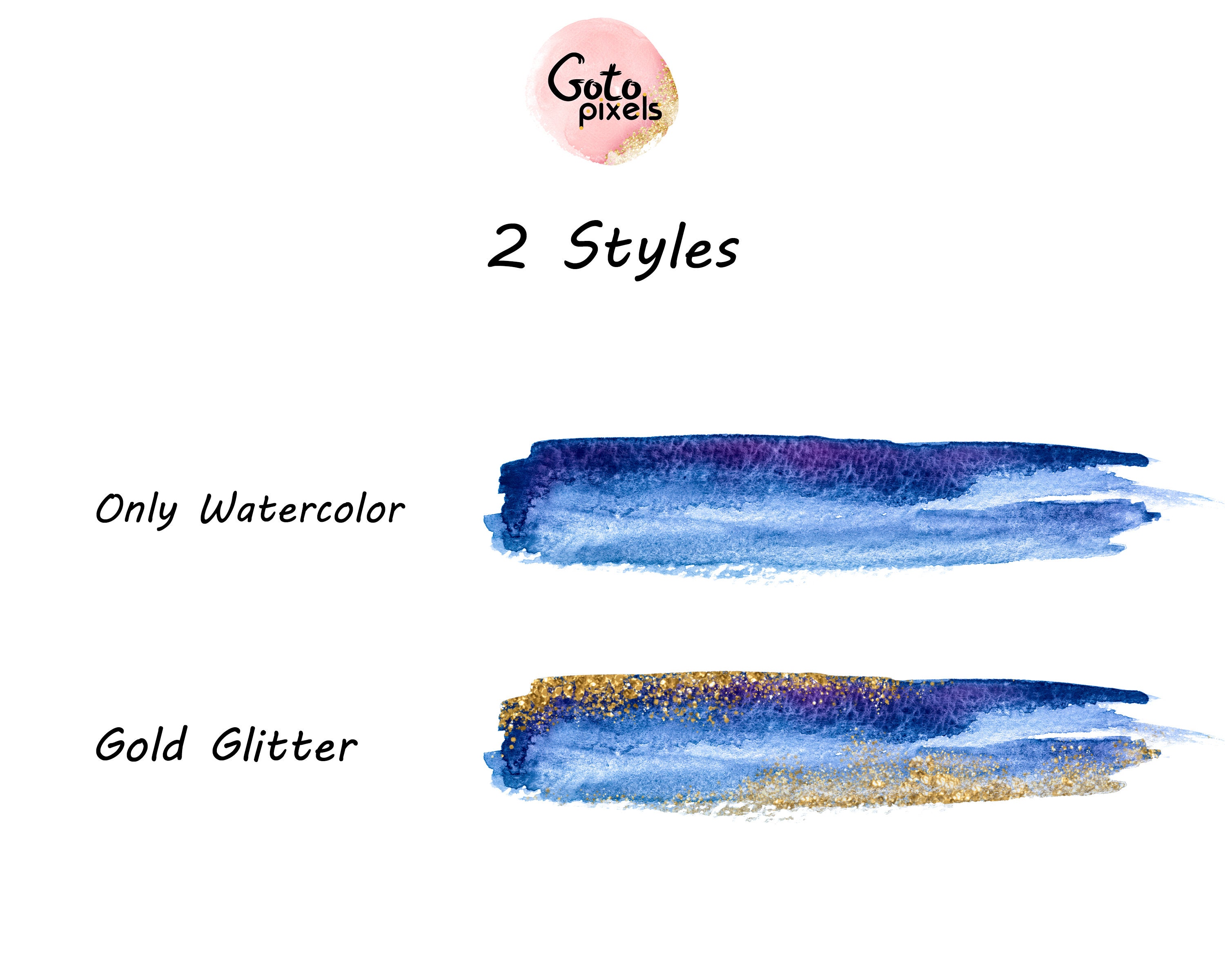 Blue Watercolor Brush Strokes Blue Watercolor Clipart Splash | Etsy