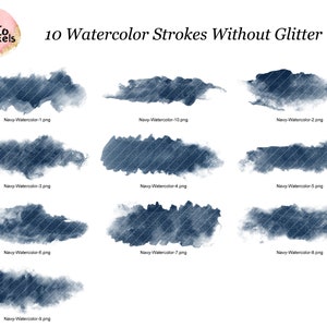 Navy Watercolor Brush Strokes, Navy Watercolor Clipart, Splash Clipart ...