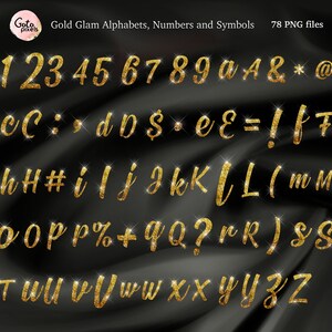 Gold Foil Alphabet Digital Clipart PNG File Format. Letters and Numbers ...