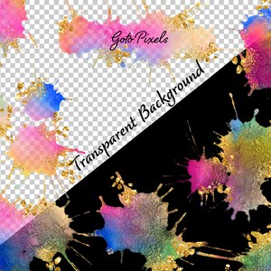 Rainbow Watercolor Splatter Clipart, Splashes and Splotches Clip Art ...