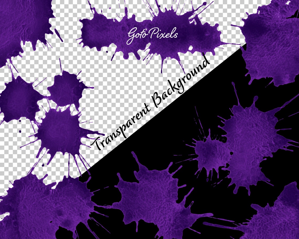 Purple Watercolor Splatter clipart Splashes and Splotches | Etsy