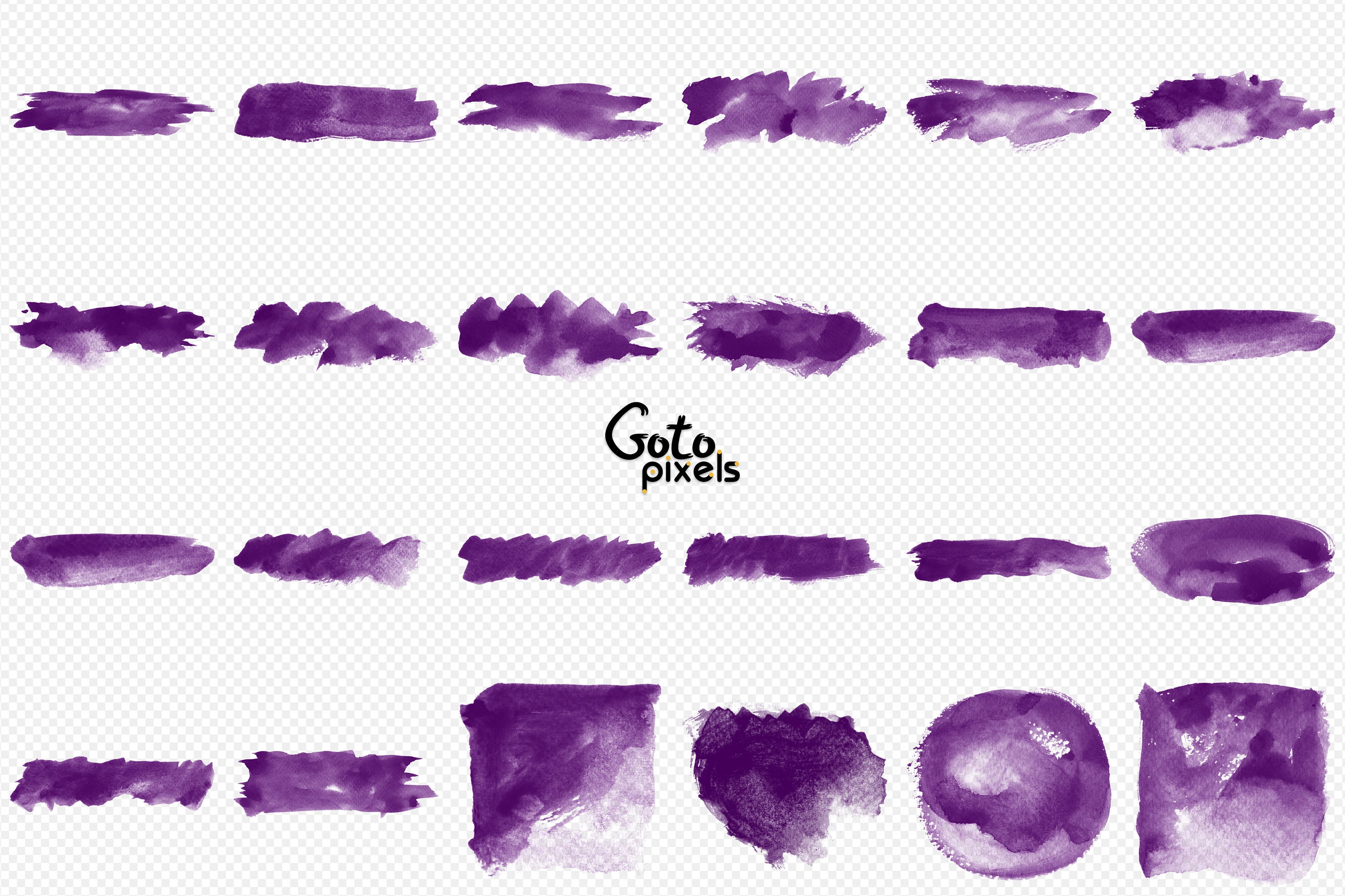 Purple Watercolor Brush Strokes Clipart Silver Glitter Brush - Etsy