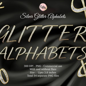 Glam Glitter Alphabet Digital Clipart PNG File Format. Letters and ...
