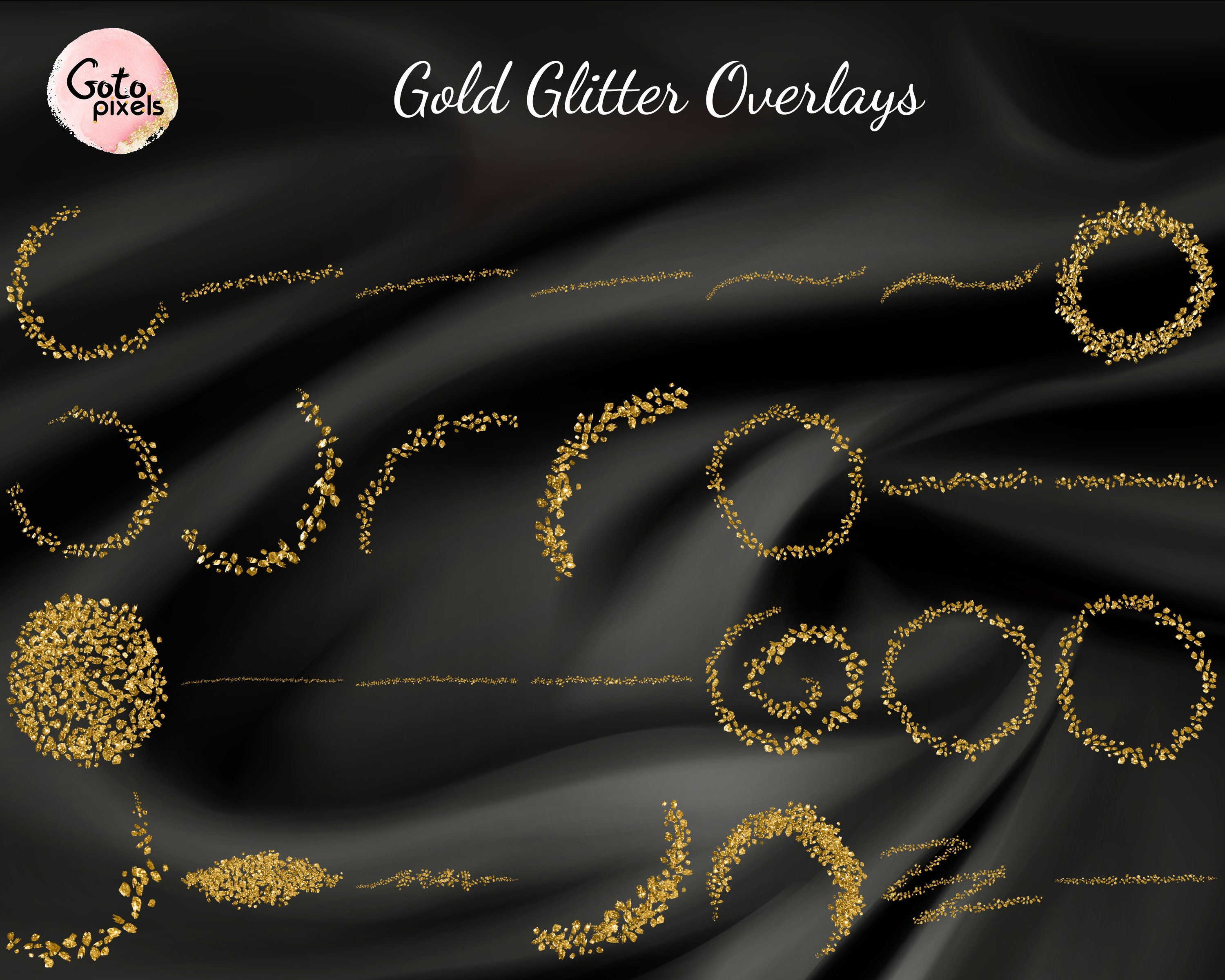 Gold Glitter Overlays Clipart Rosegold and Silver PNG - Etsy