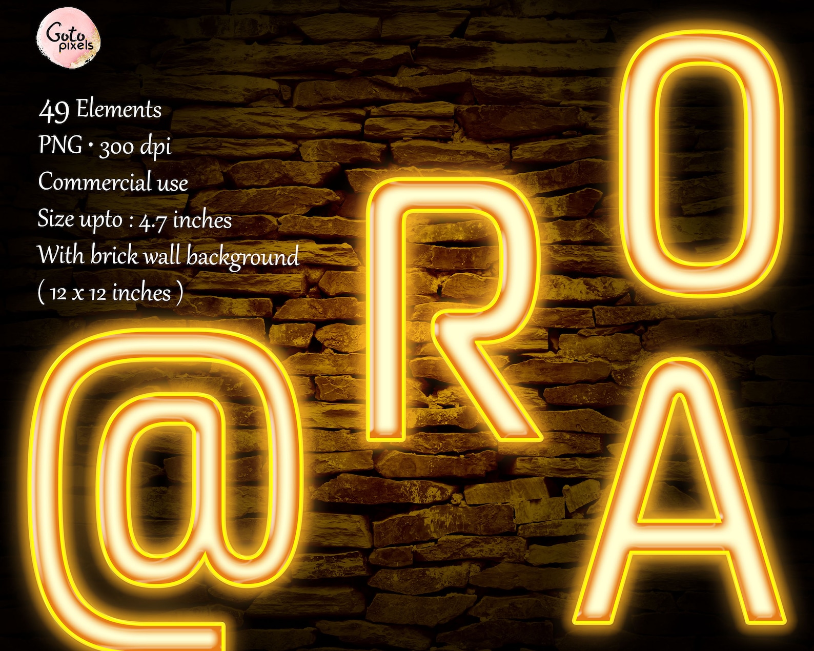 Yellow Neon Alphabet Clipart Neon Letters Clipart Digital - Etsy