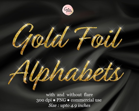 Gold Foil alphabet digital clipart PNG file format. Letters | Etsy