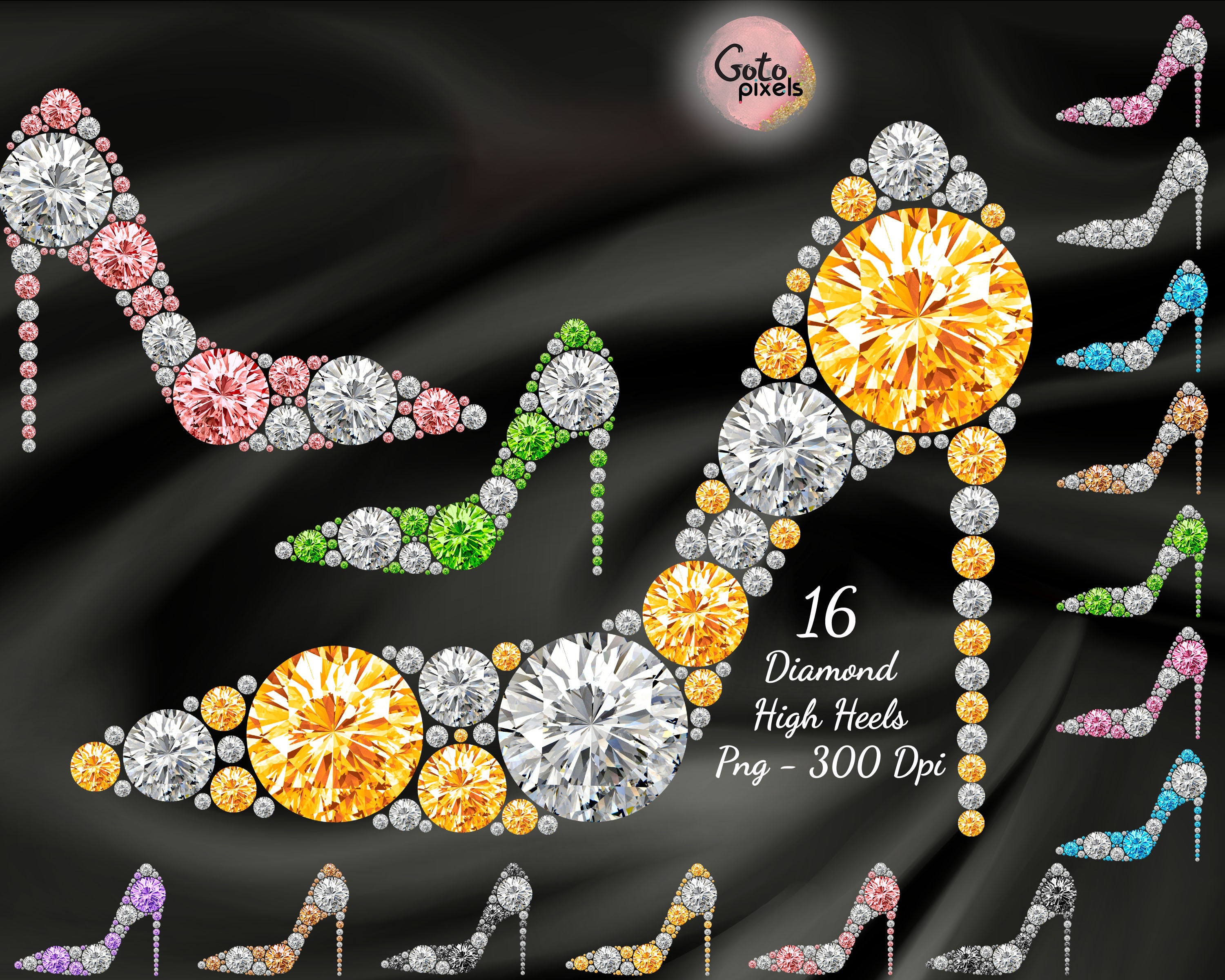 Diamond Shoe PNG Digital File Diamond High Heels Png Digital - Etsy ...