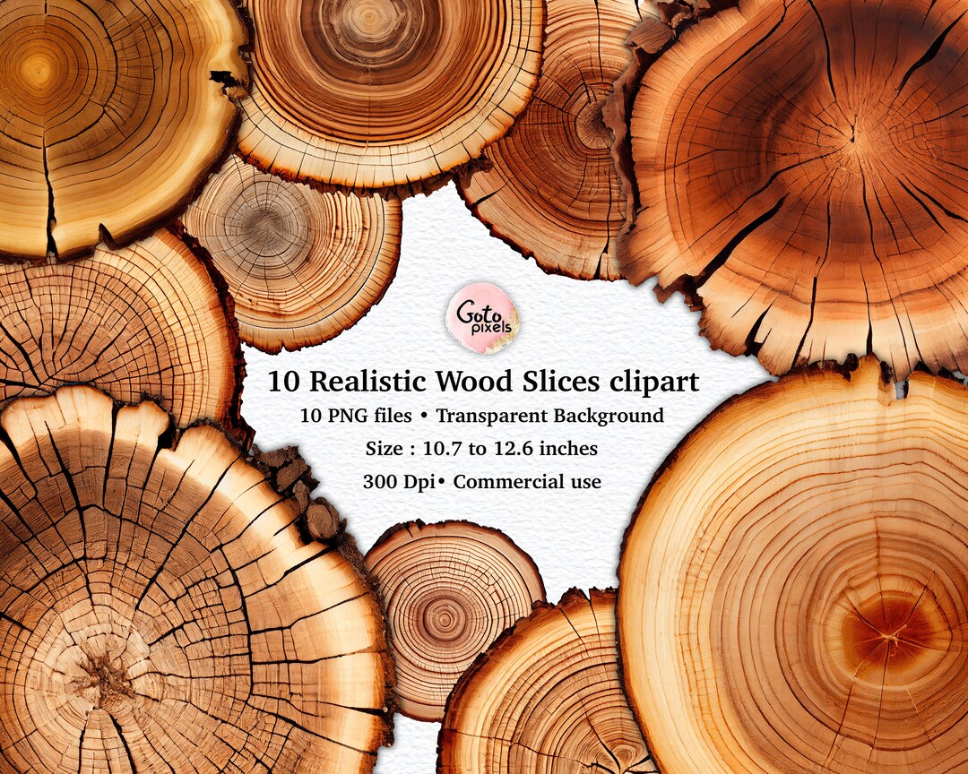 Wood Slice PNG Cliparts, Wood Slice Sublimation Design, Wooden Frames ...