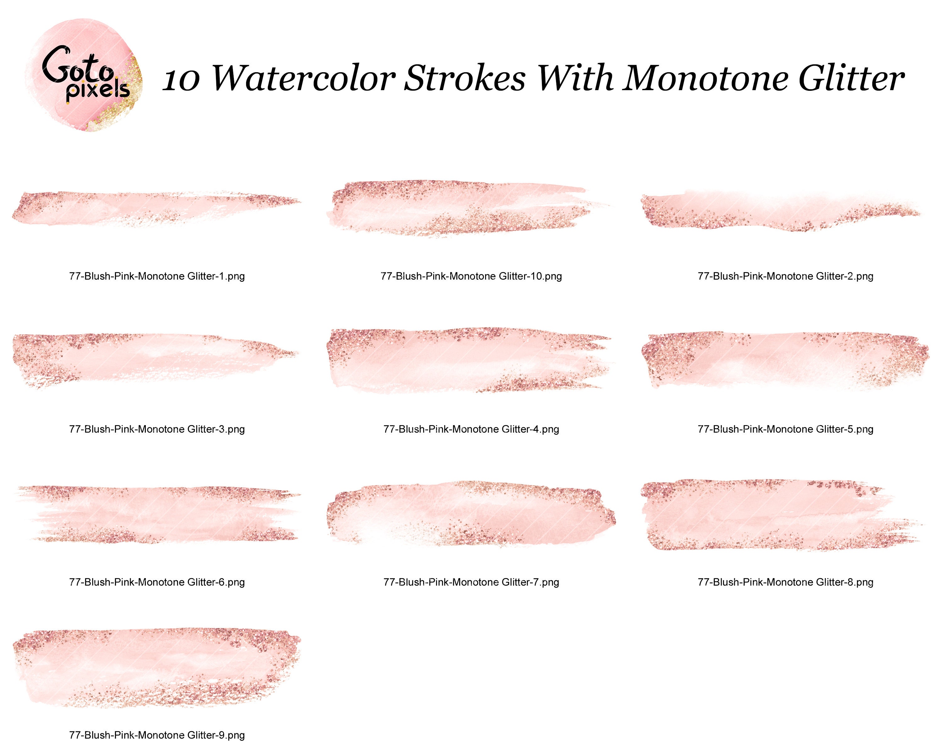 Pink Watercolor Brush Strokes Pink Watercolor Clipart Splash | Etsy