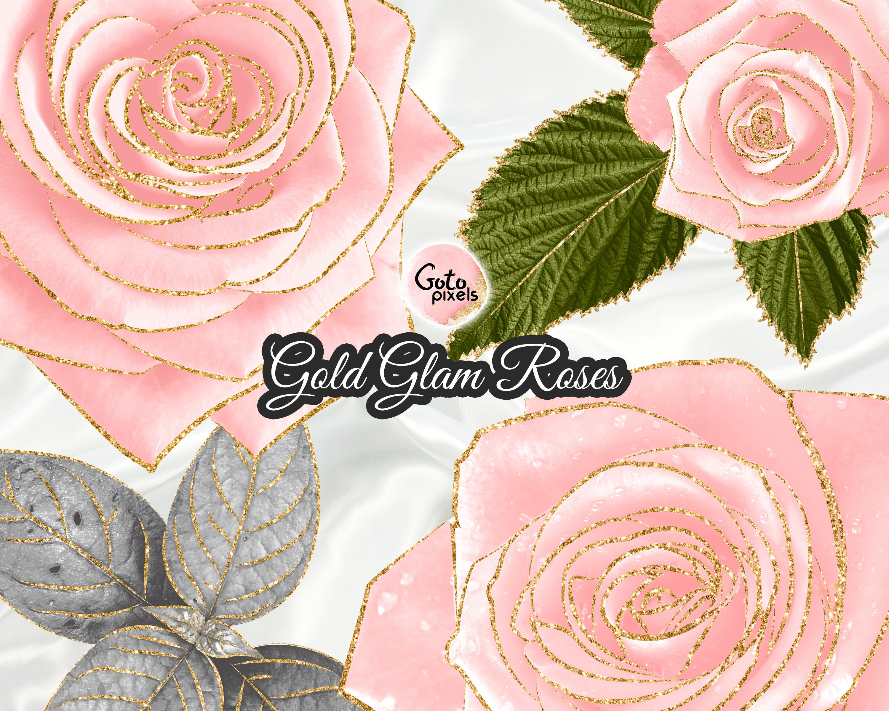 Blush Pink Glam Rose Clip Art Digital Instant Download - Etsy