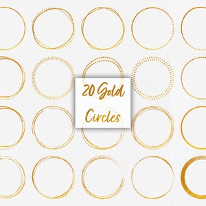 Gold Circles With Blue Watercolor, Watercolor Circles for Logo, Gold ...